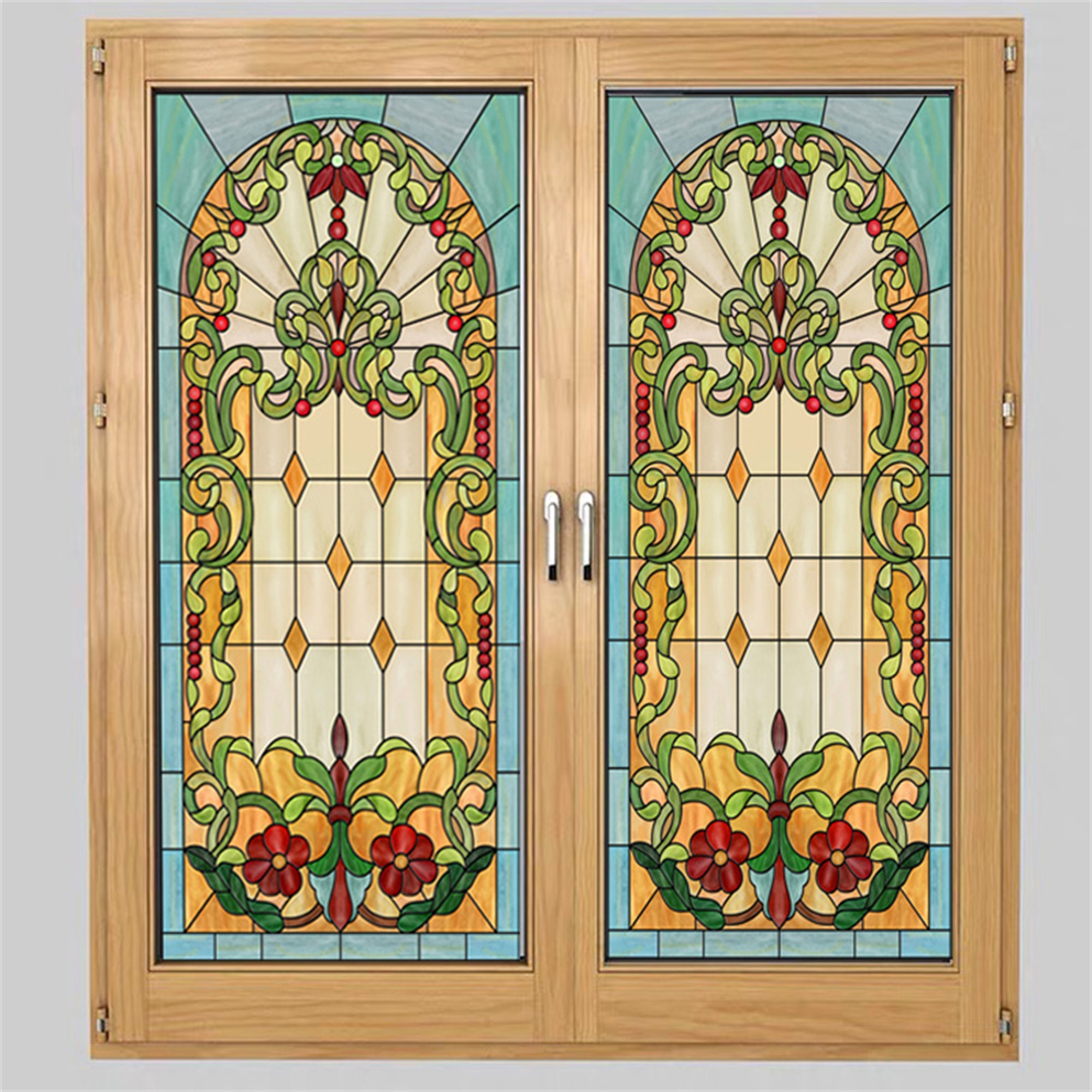 Customized Size Stained Glass Film Window Films Static Cling - Etsy