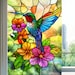 Hummingbird Stained Glass Window Film – Frosted Privacy Decorative ...