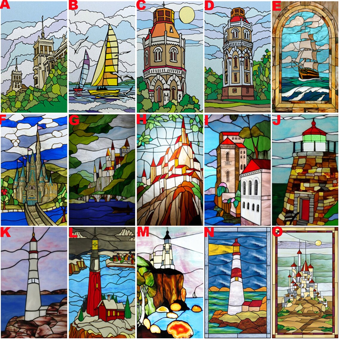 Custom Size Stained Glass Filmsprivacy Static Clingprint - Etsy