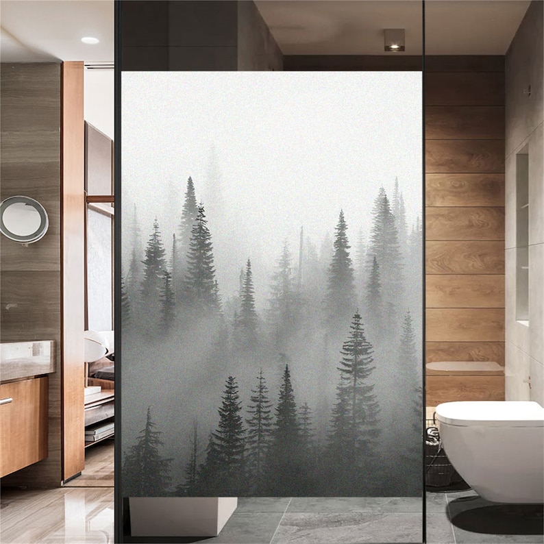 Window Film Privacy Foggy Forest Non Adhesive Glass Sticker - Etsy