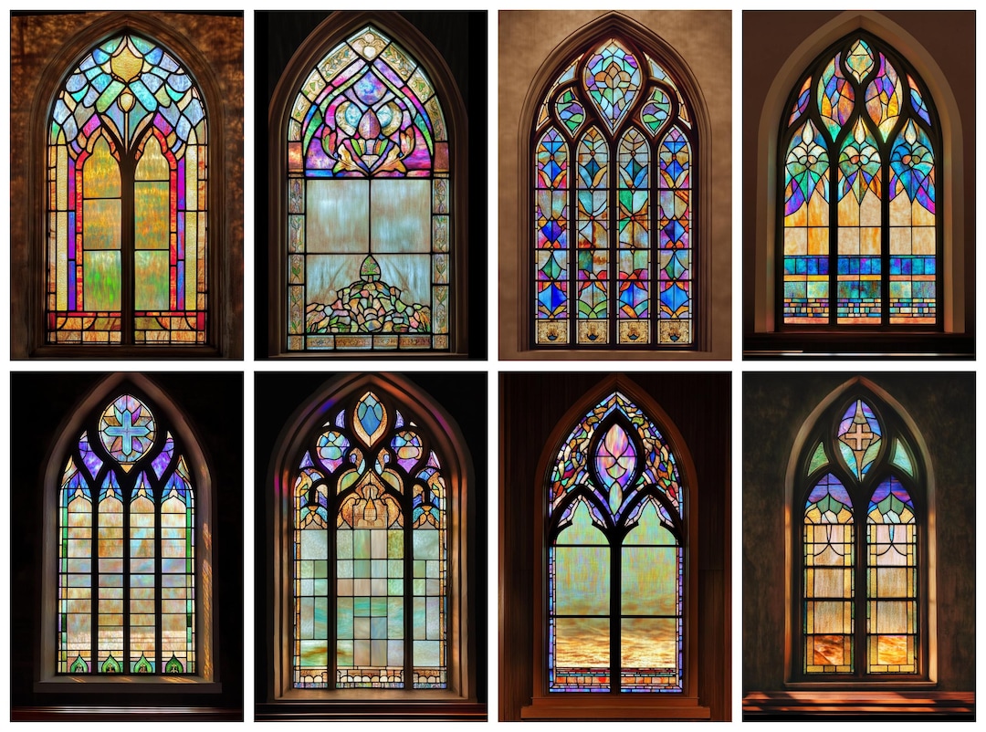 Custom Cathedral-style Stained Glass Window Film - Vibrant Gothic ...