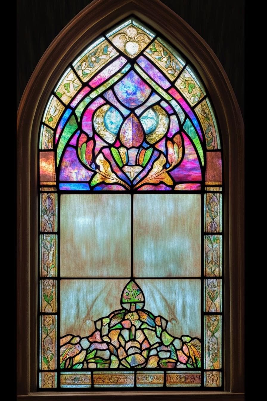 Custom Cathedral-style Stained Glass Window Film - Vibrant Gothic ...