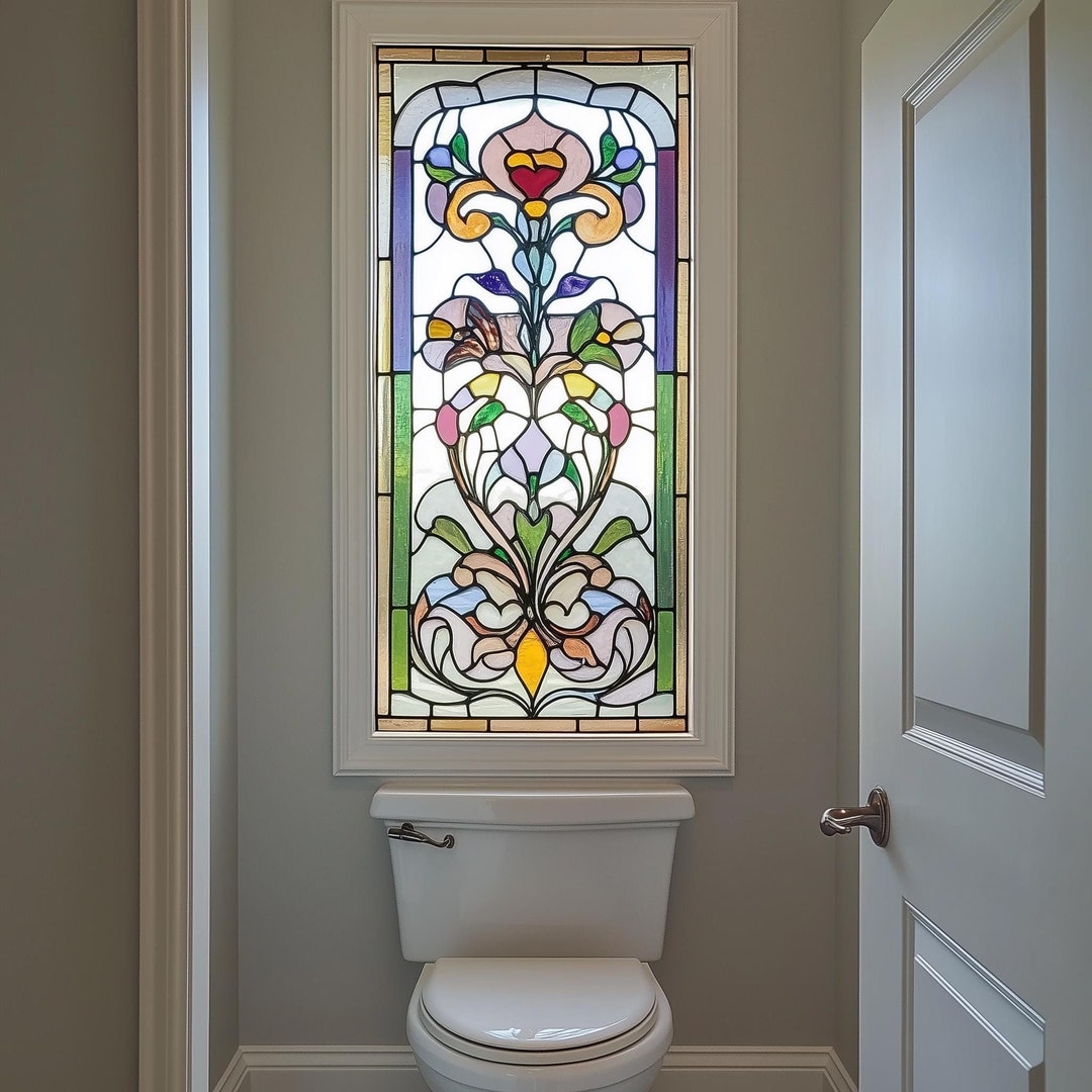 Custom Size Vintage Window Decoration - Classic Colored Glass Film ...