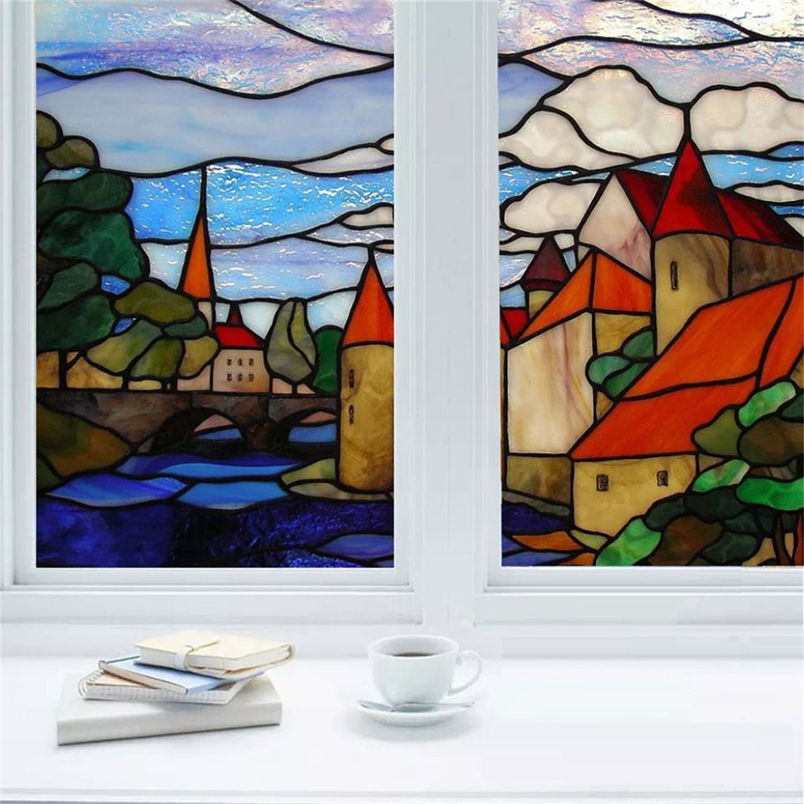 Window Film Stained Glass Films Static Cling Stickers for - Etsy