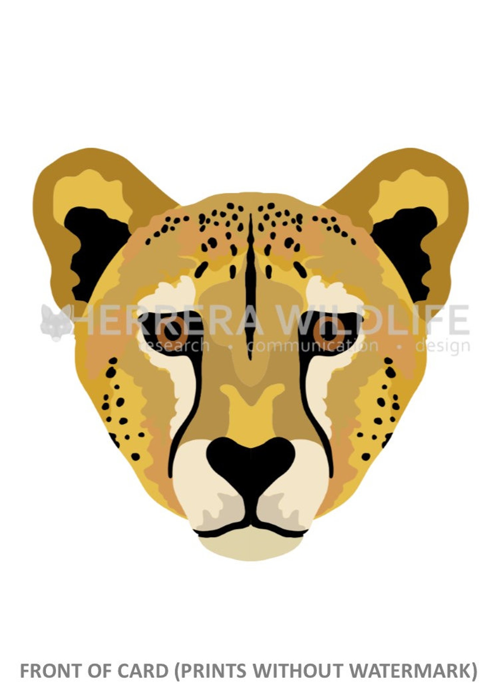 Cheetah Face Card blank - Etsy