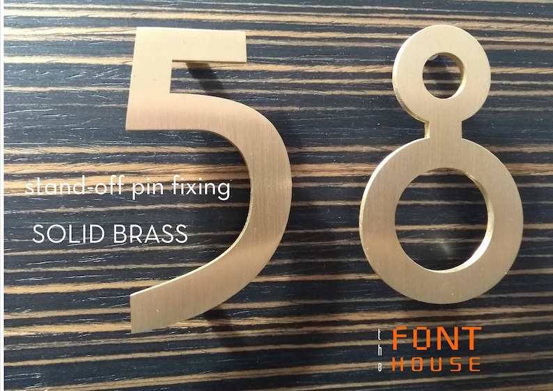 Solid Brass House Numbers 7.5 Cm / 3" Height - Etsy