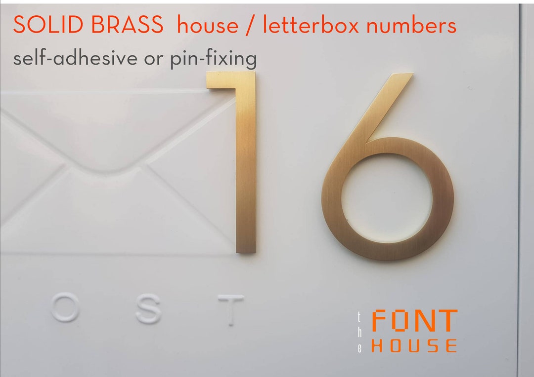 Solid Brass House Numbers 7.5 Cm / 3" Height - Etsy