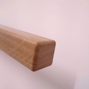 Modern Square Oak Handrail With Stainless Steel Brackets - Etsy UK