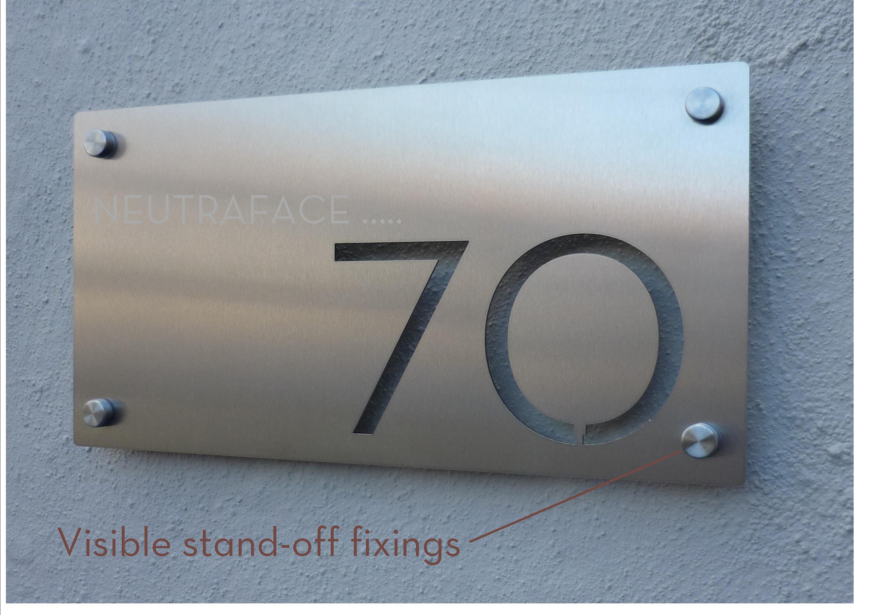 NEUTRAFACE Stainless Steel Number Plaque | Etsy
