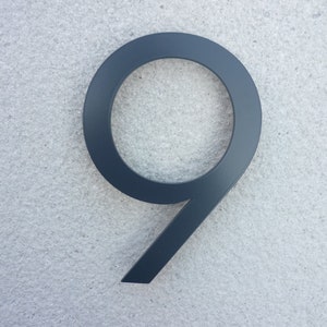 NEUTRAFACE Anthracite GREY Aluminium House Number PAIR - 20cm Height ...