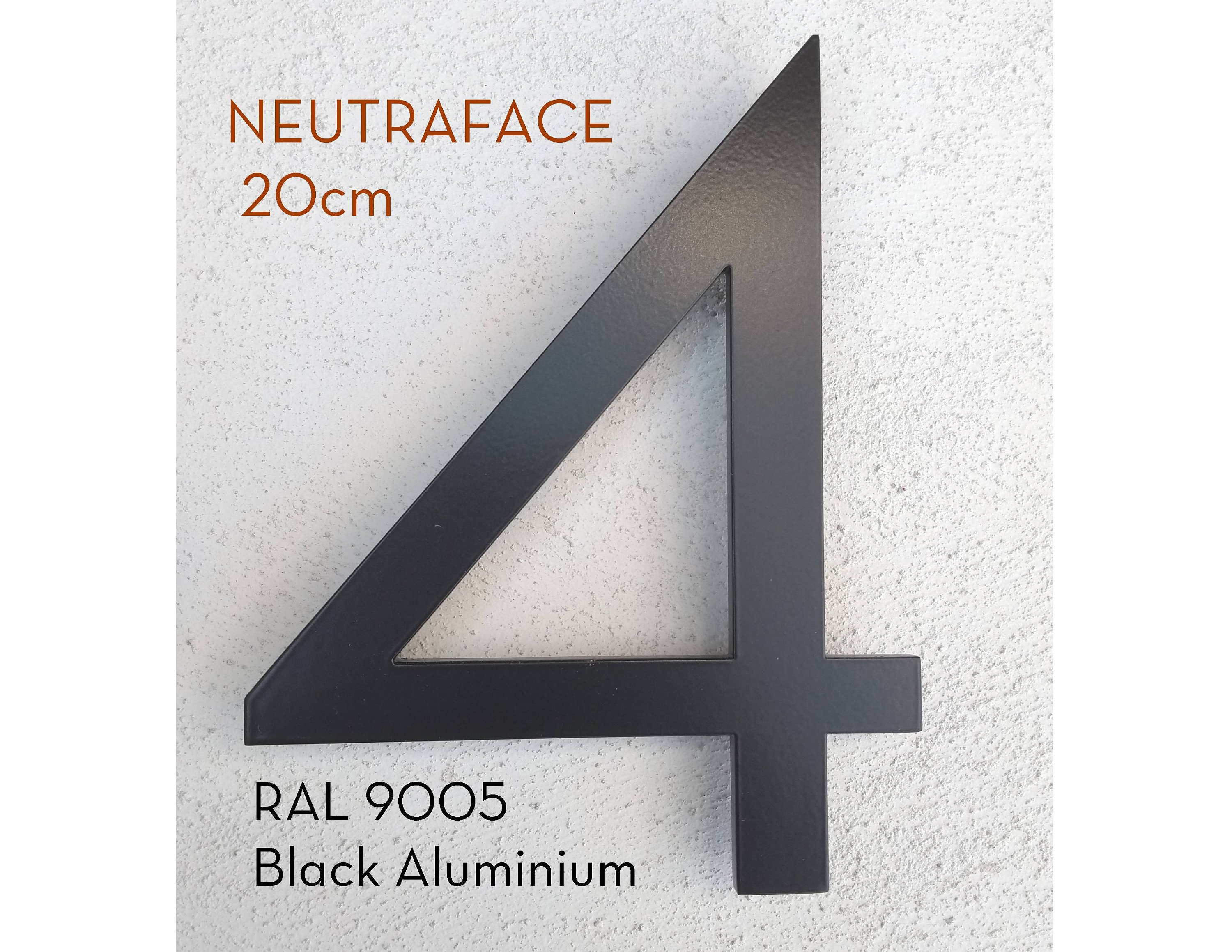 NEUTRAFACE BLACK Aluminium House Number 20cm Modern Black - Etsy