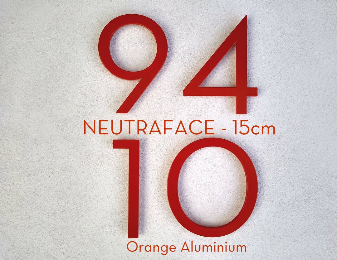 NEUTRAFACE Orange House Aluminum Number - 15cm Height - Etsy