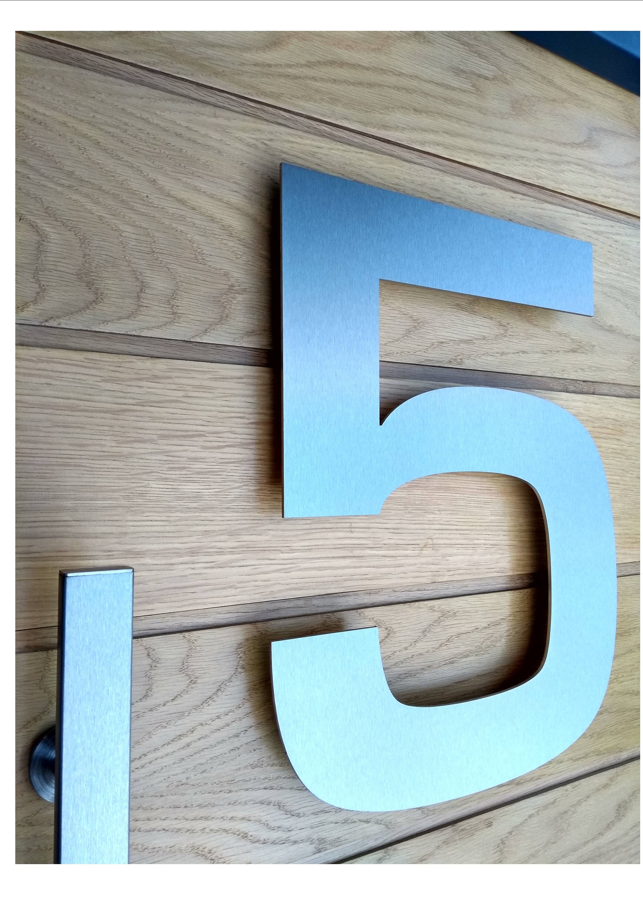 EXTRA LARGE Eurostile Bold Stainless Steel House Number | Etsy UK