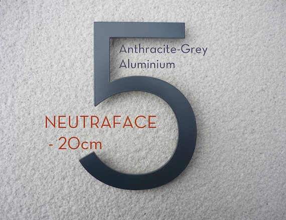 NEUTRAFACE Anthracite GREY Aluminium House Number 20cm - Etsy