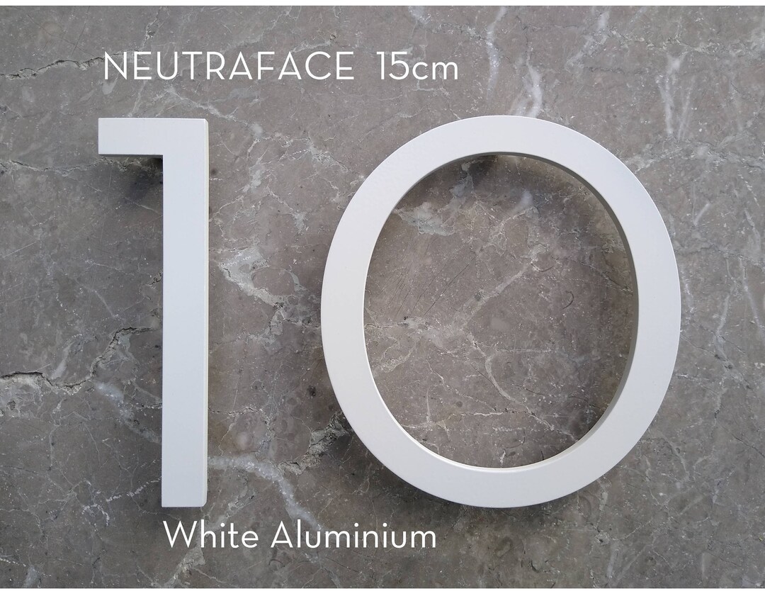 NEUTRAFACE White Aluminium House Number - 15cm - Etsy