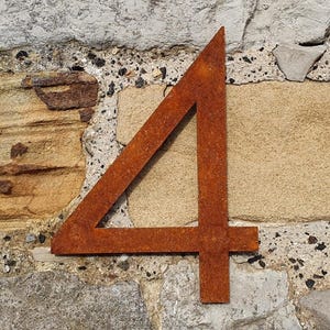 Corten Steel House Number, Weathered Steel House Number, Rustic Steel ...