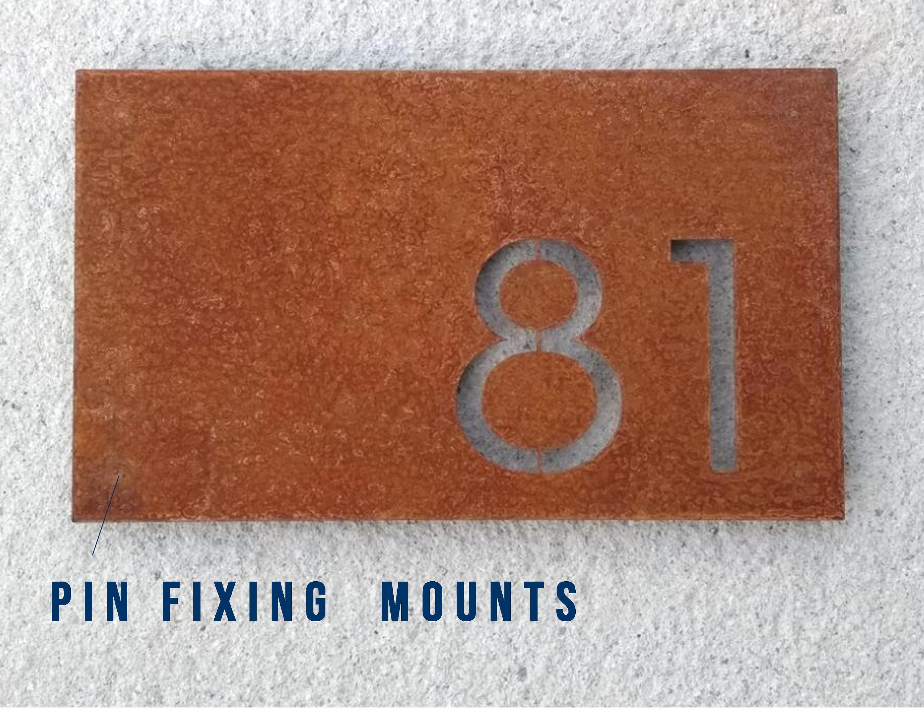 Corten Steel House Number Sign, Rustic Weathering Steel Plaque, Rusted ...