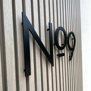NEUTRAFACE BLACK Aluminium House Number - 20cm - Modern Black House ...