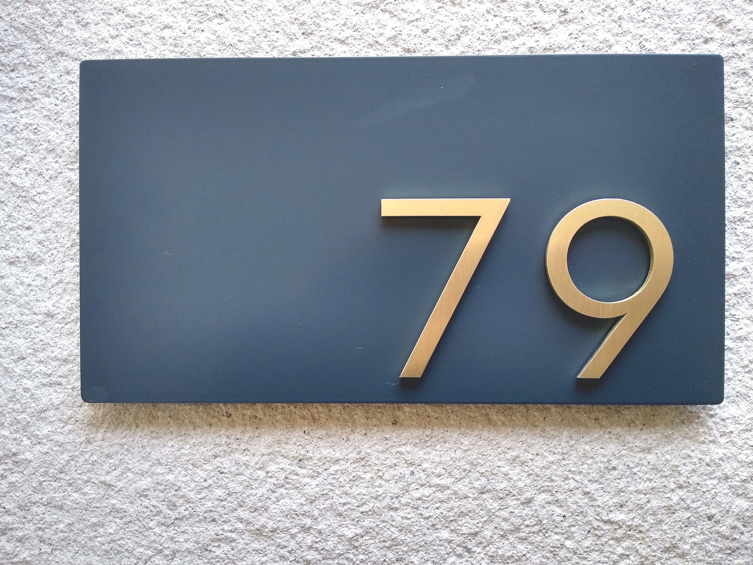 BRASS Neutraface Modern House Number Sign / BLACK House Plaque - Etsy
