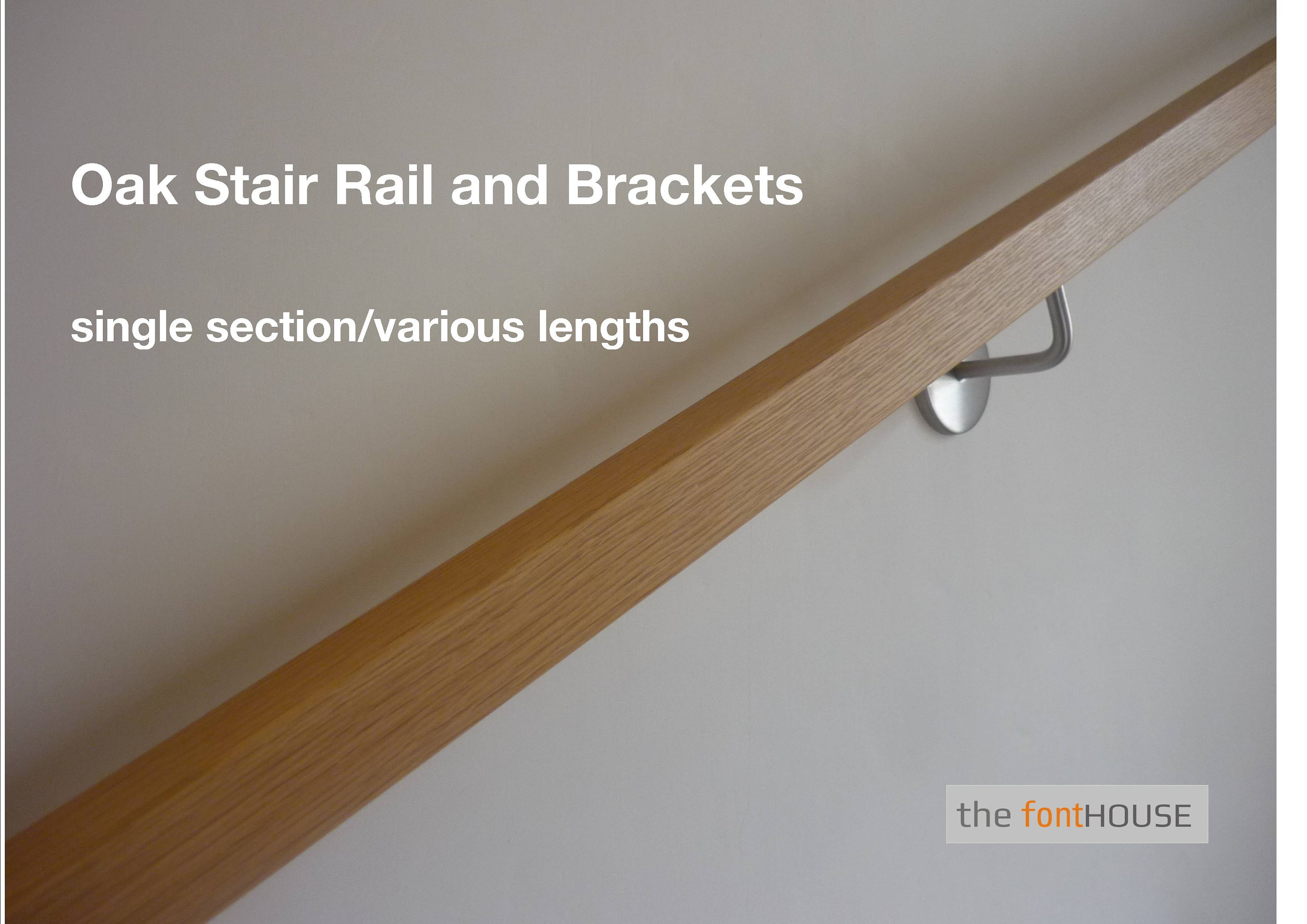 Modern Square Oak Handrail With Stainless Steel Brackets - Etsy UK