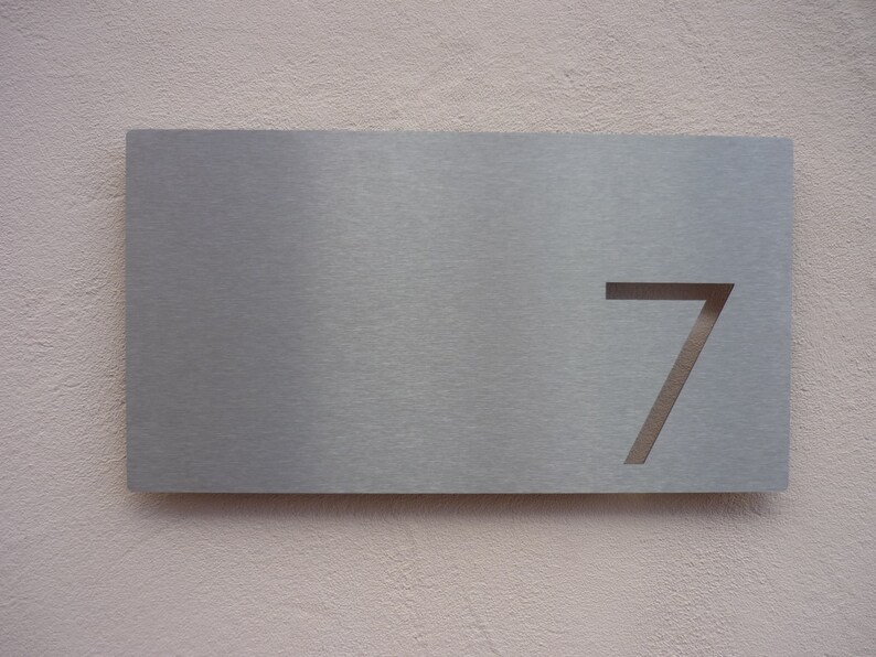 NEUTRAFACE Stainless Steel Number Plaque | Etsy