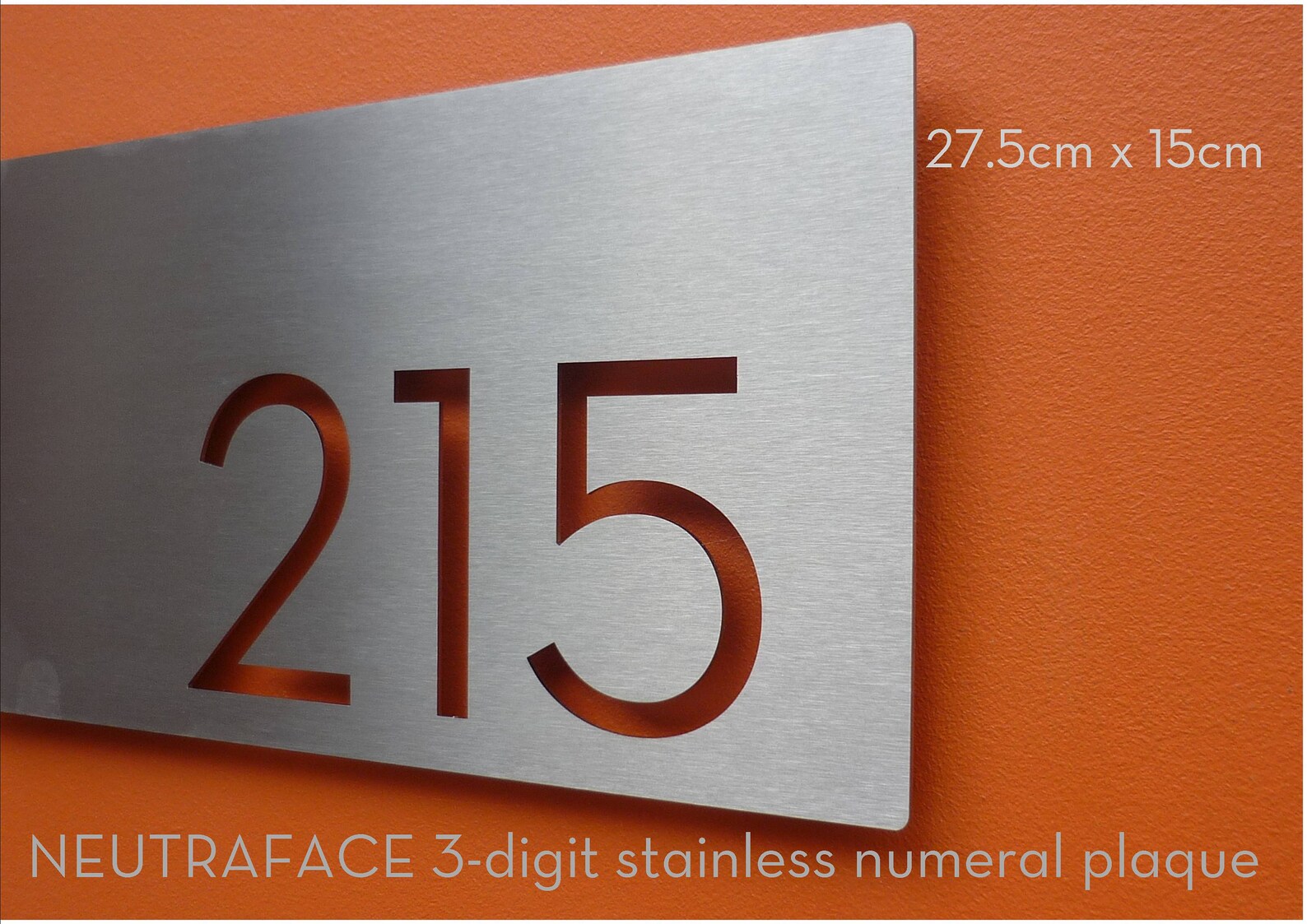 NEUTRAFACE Stainless Steel Number Plaque | Etsy