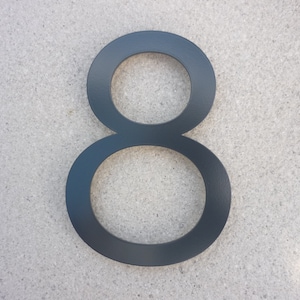 NEUTRAFACE Anthracite GREY Aluminium House Number PAIR - 20cm Height ...