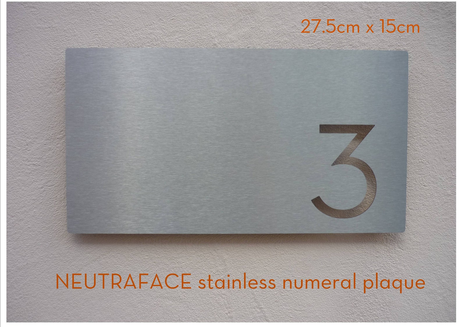 NEUTRAFACE Stainless Steel Number Plaque | Etsy