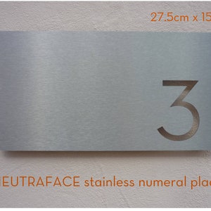 NEUTRAFACE Stainless Steel Number Plaque - Etsy