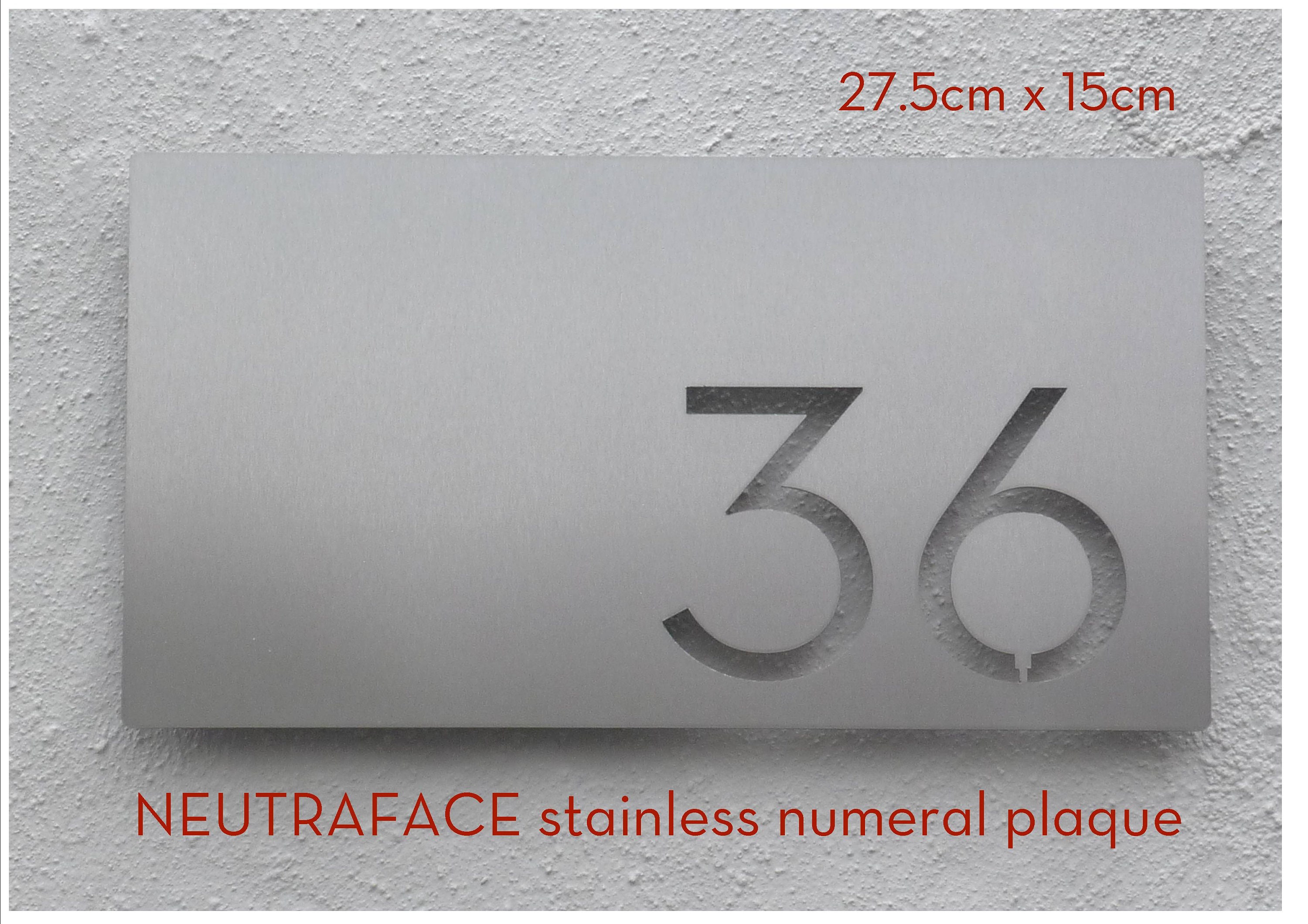 NEUTRAFACE Stainless Steel Number Plaque | Etsy