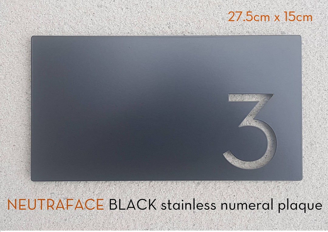 NEUTRAFACE BLACK Stainless Steel House Number Plaque - Etsy