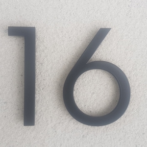 NEUTRAFACE BLACK Aluminium House Number - 20cm - Modern Black House ...