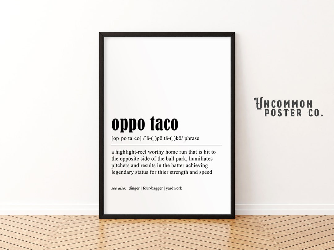 Baseball Oppo Taco Definition PRINTABLE Wall Art | Sports Decor | Fun ...