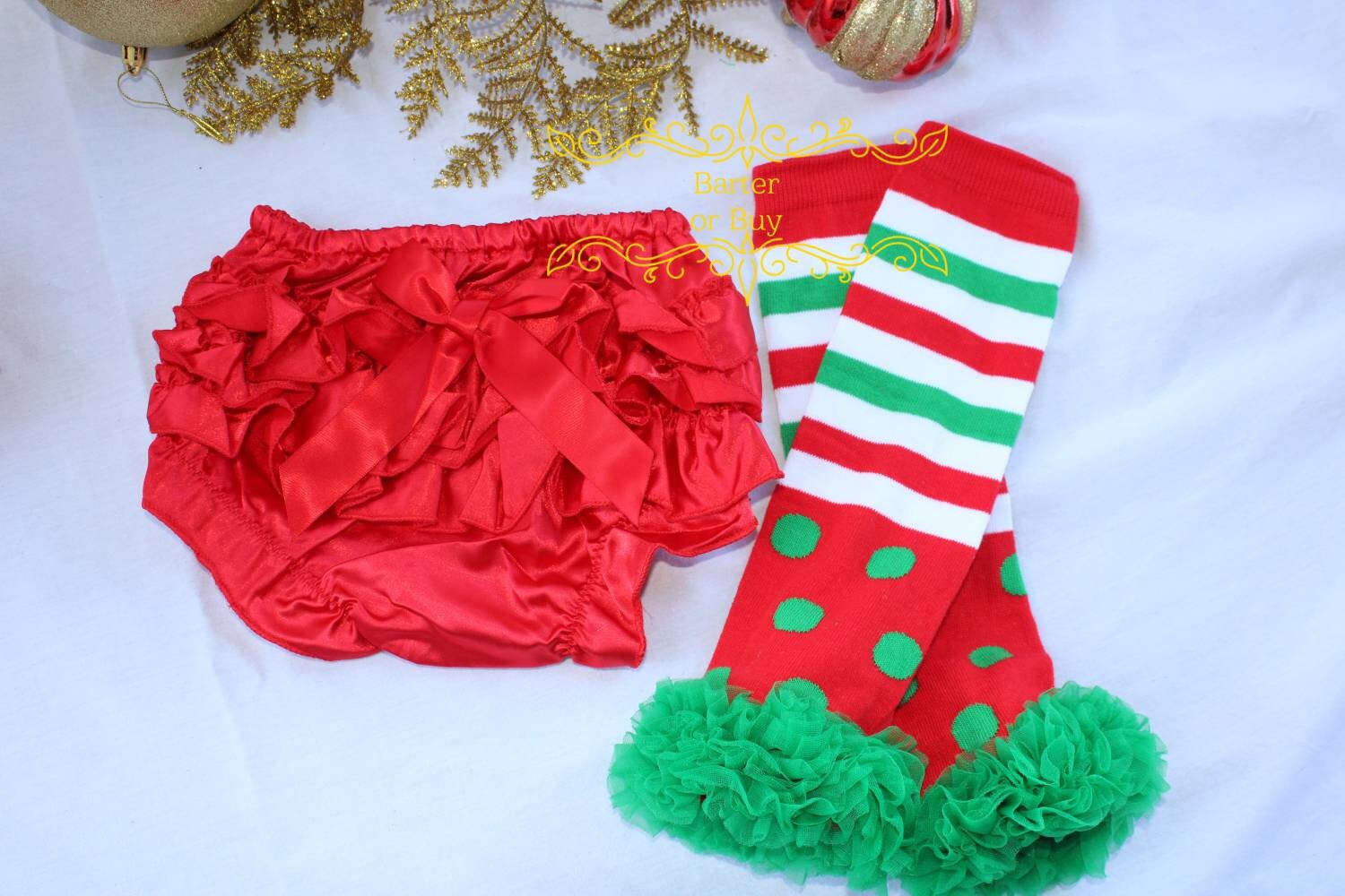 Baby Bloomer / Windel Cover rot weiß grün Weihnachten Rüschen - Etsy.de