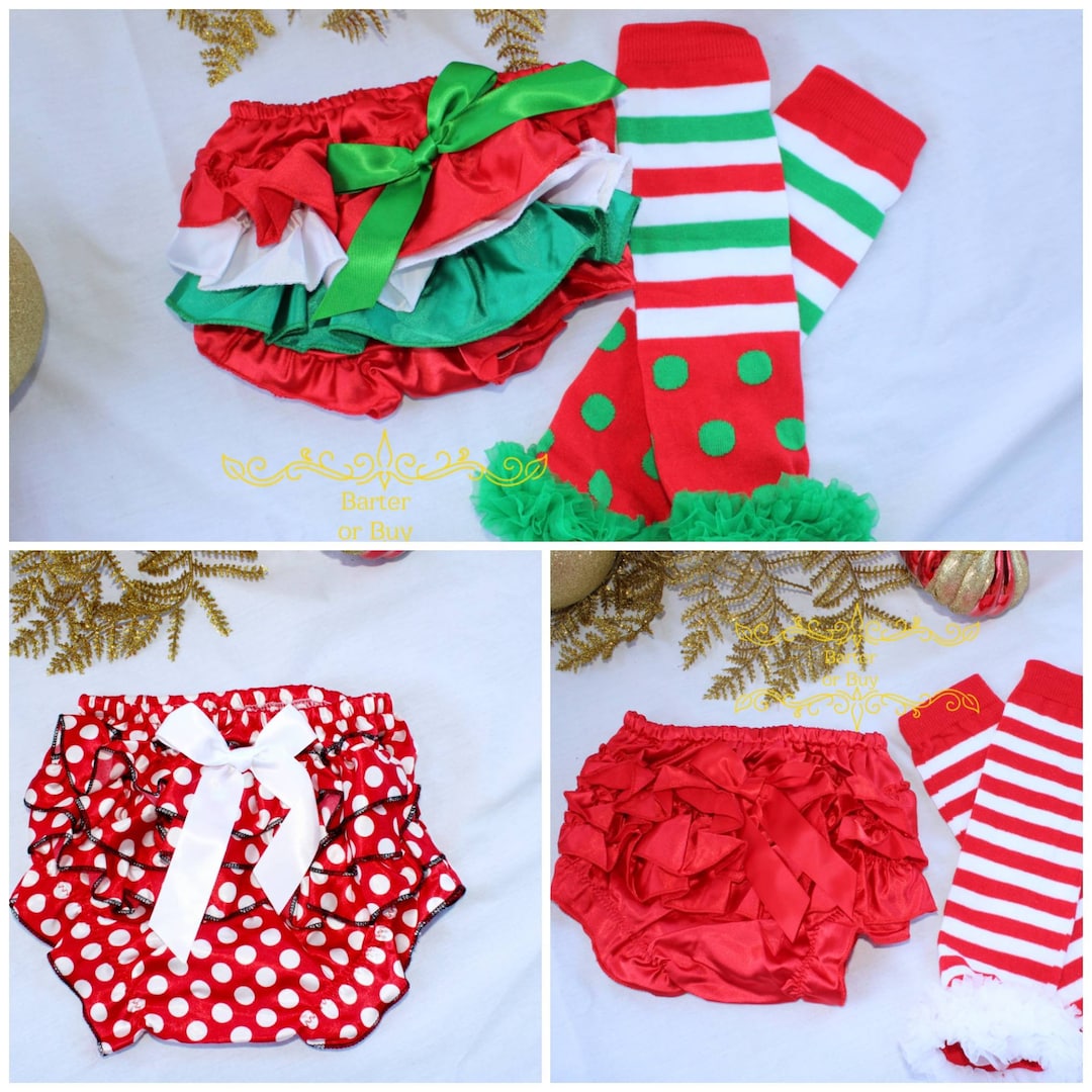 Baby Bloomer / Windel Cover rot weiß grün Weihnachten Rüschen - Etsy.de