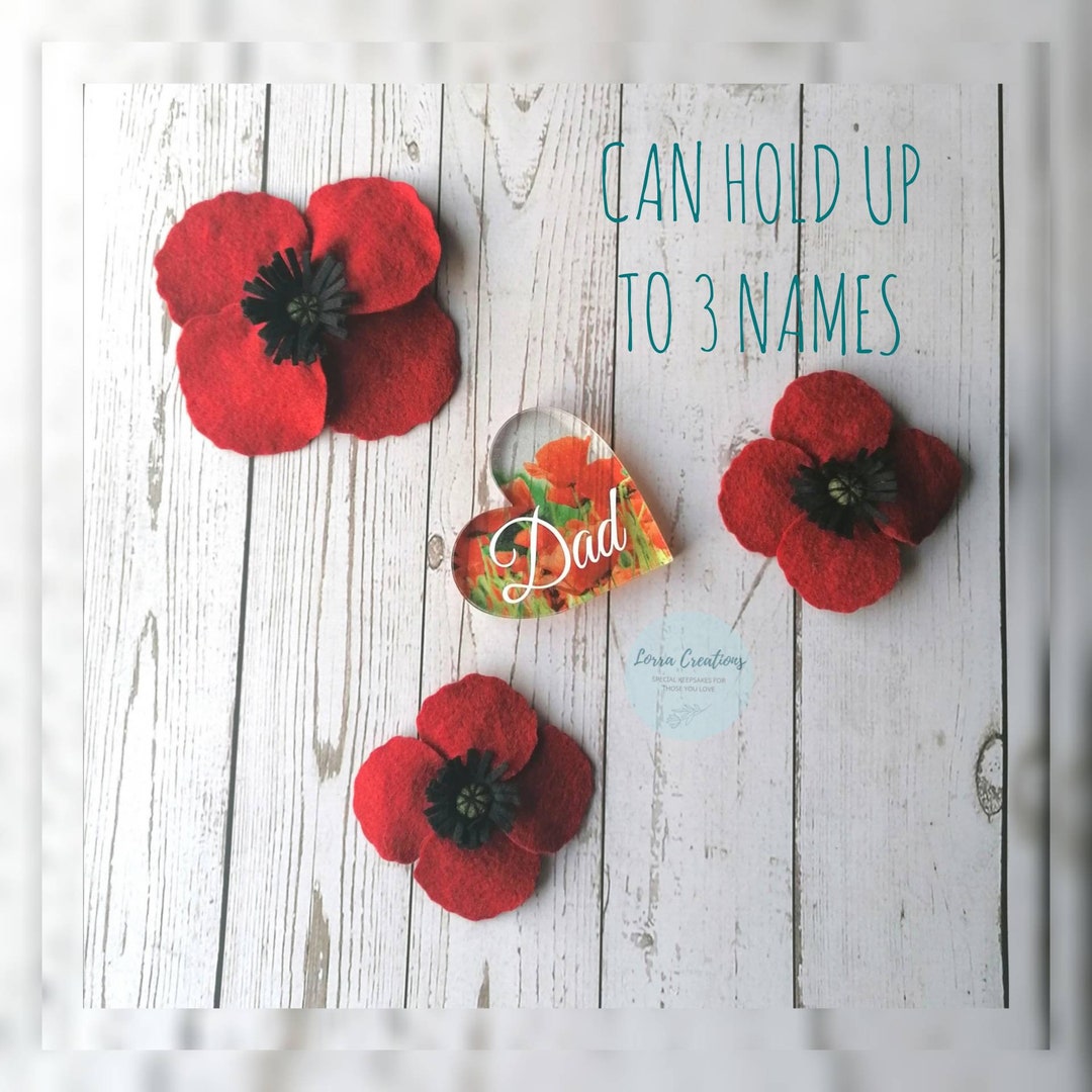 Commemorative Personalised Poppy Keepsake, Poppy Memorial Gift - Etsy