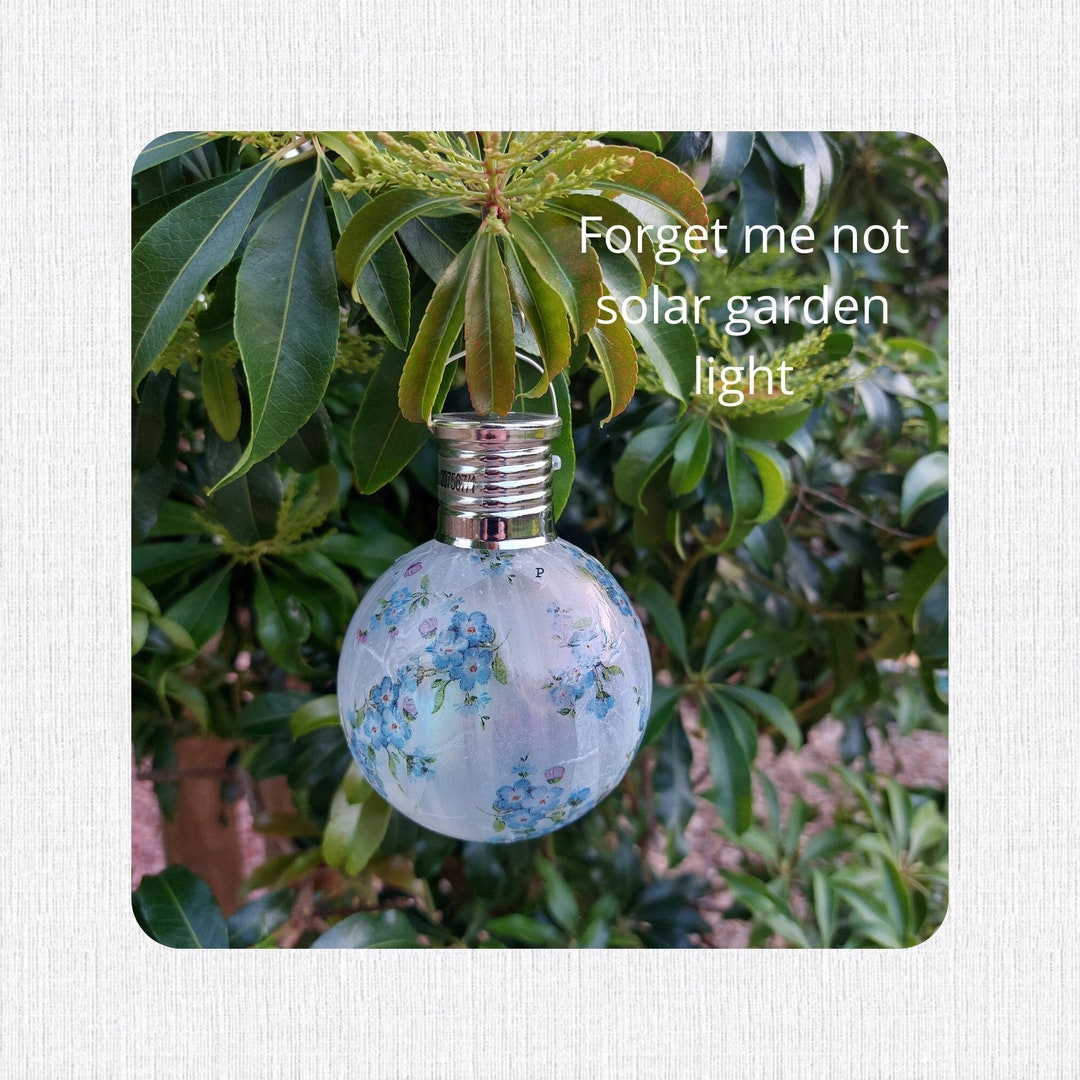 Forget Me Not Memorial Solar Light, Remembrance Tree Light, Grave Solar ...