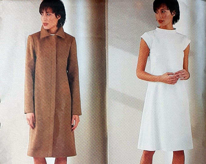 2001 Vogue 2538 8-10-12 Claude Montana Coat and Dress Sewing Pattern - Etsy