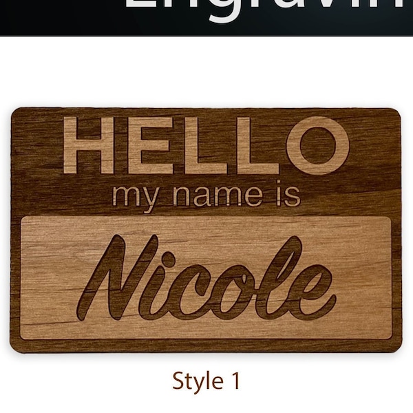 Wooden Name Tags - Etsy