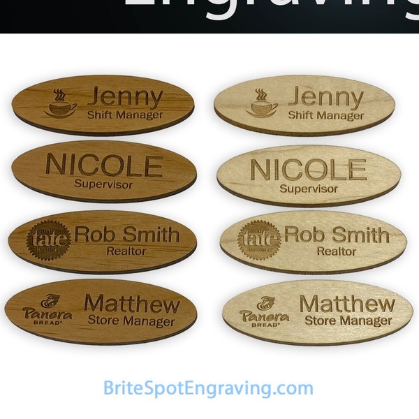 Wooden Name Tags - Etsy