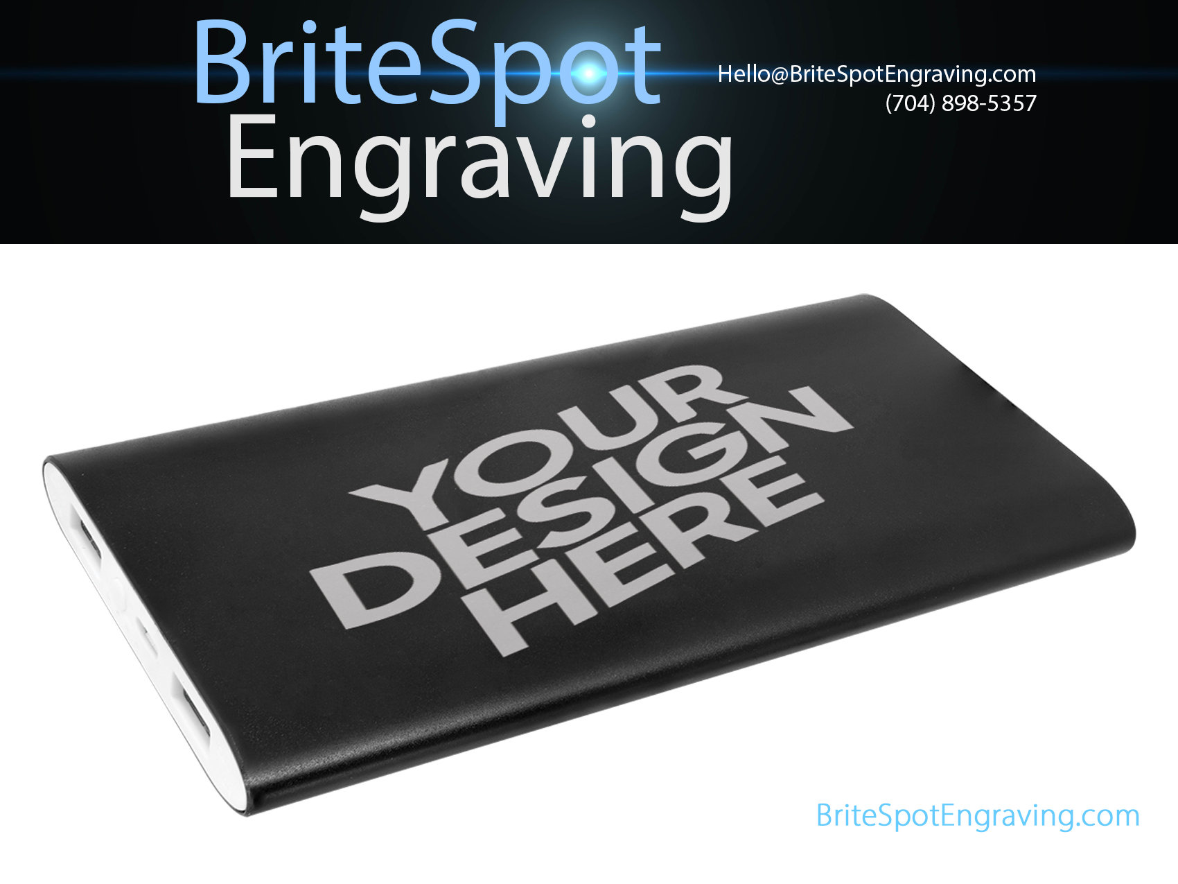 Custom Wireless Charging Battery Pack | Laser Engraved With Your Logo ...
