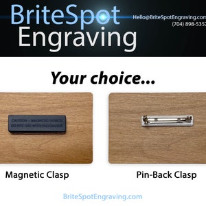 Custom Wooden Name Tag - Personalized Laser Engraved Name Badge With ...