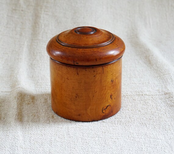 Antique Treen Pot Victorian Olive Wood Turned Pot With Lid 10 - Etsy