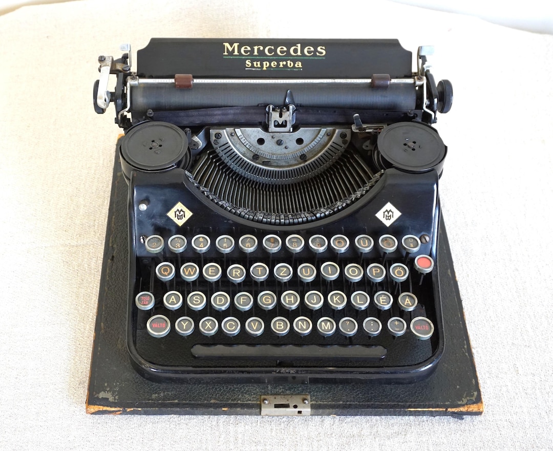 Vintage Mercedes Superba Typewriter Czech Keyboard Late 1930s / Early ...