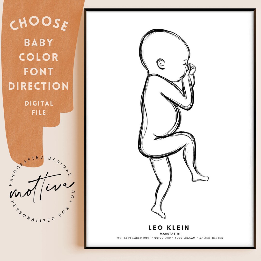 BIRTH POSTER in Scale 1:1 Personalized Newborn Birth Poster Baby Poster ...