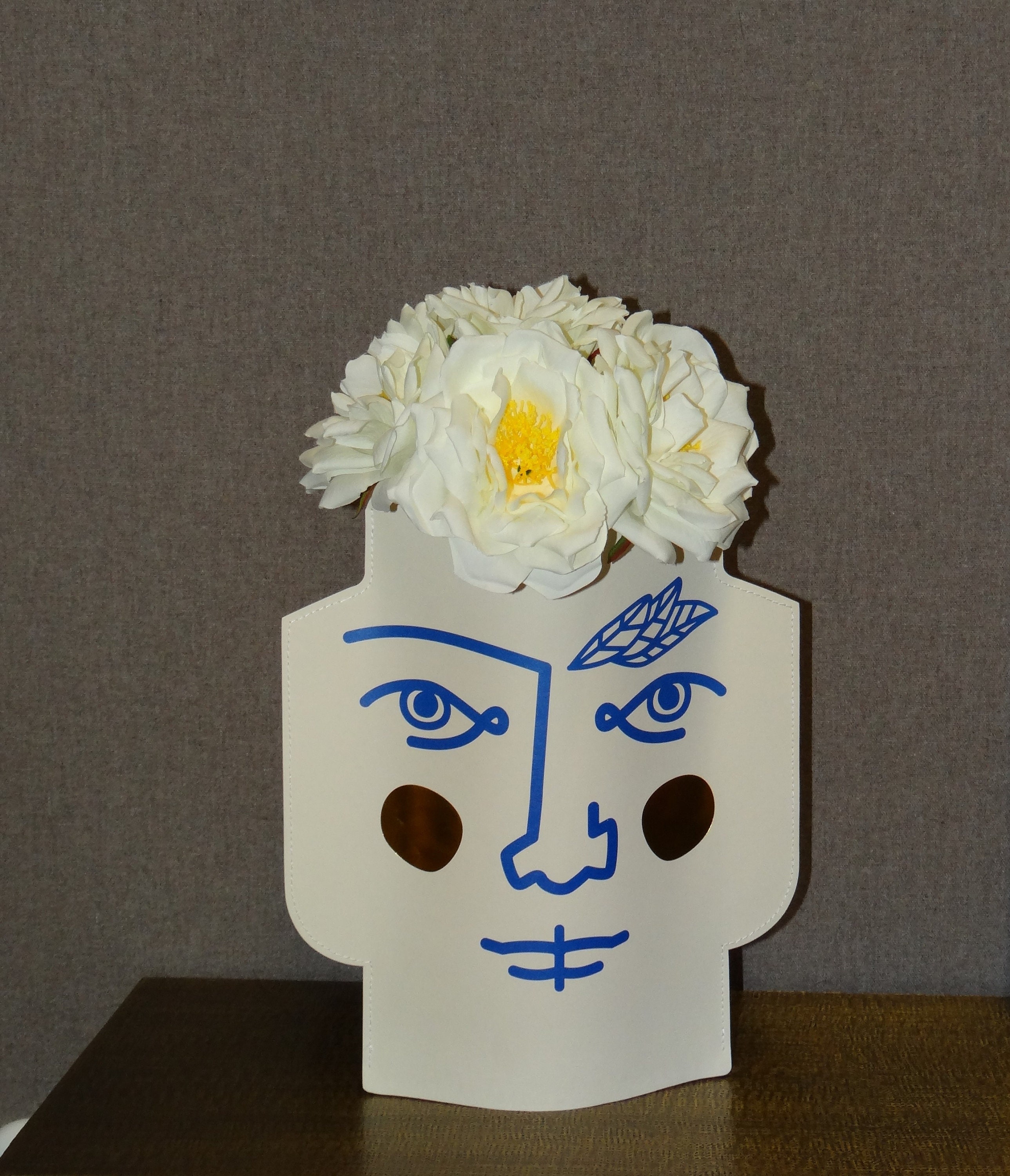 Waterproof Cardboard Vase and Graphic Face Face and Wink - Etsy