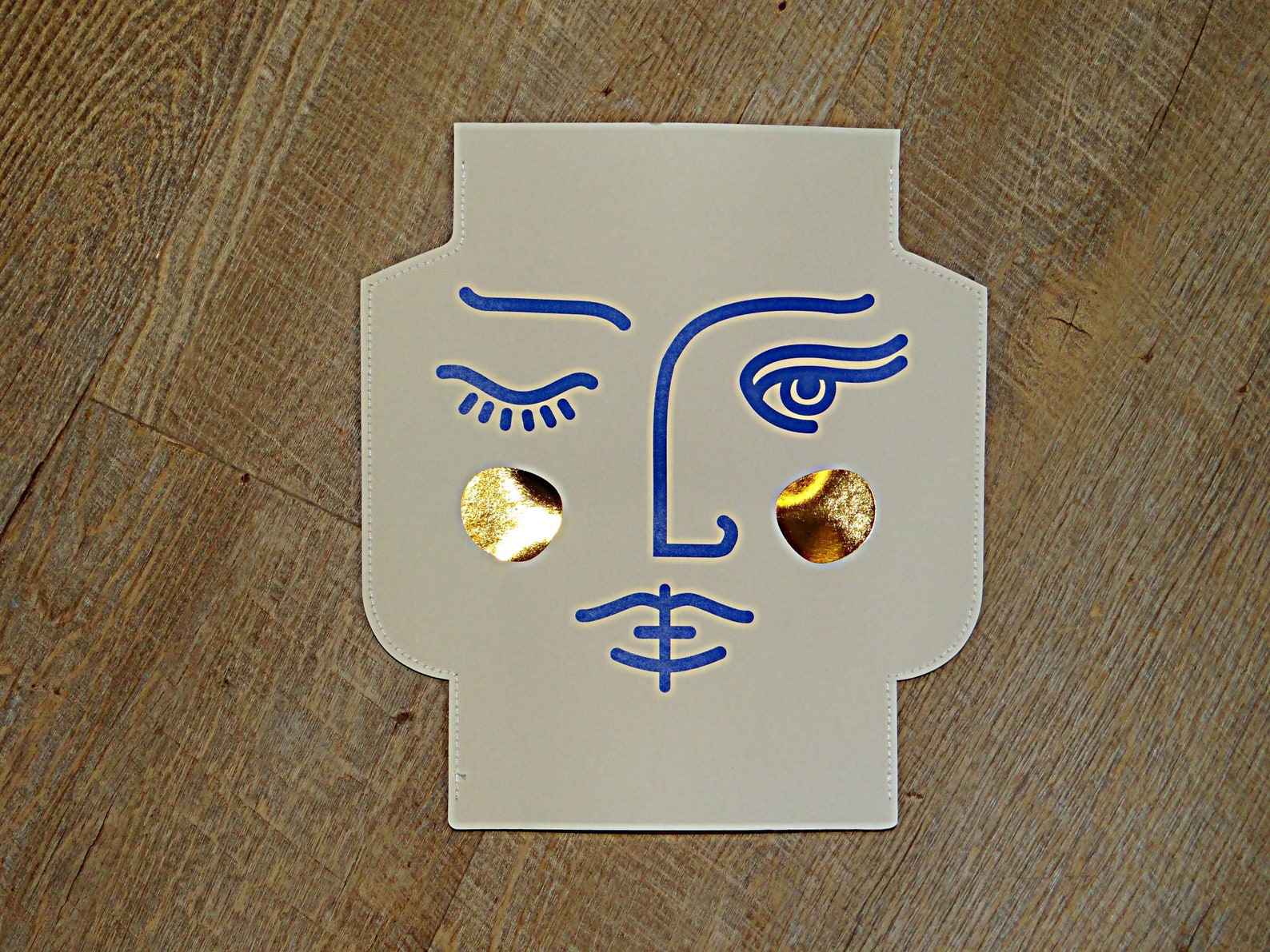 Waterproof Cardboard Vase and Graphic Face Face and Wink - Etsy