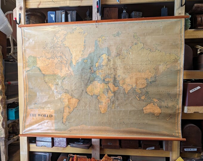 Very Large 1960's World Map Wall Chart / Hanging Map - Etsy UK