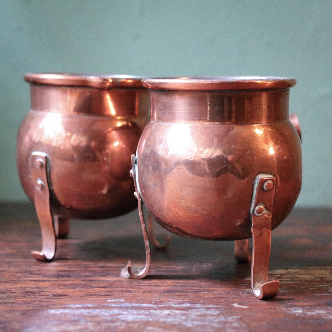 Early 20th.c Arts and Crafts Copper Condiment Pots - Etsy