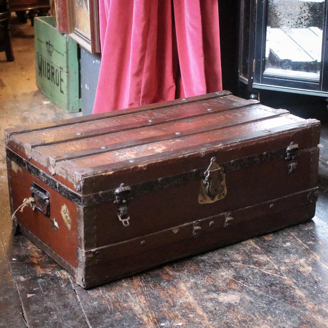 Antique Wooden Framed Steamer Trunk That Belonged to WW1 VAD Nurse - Etsy